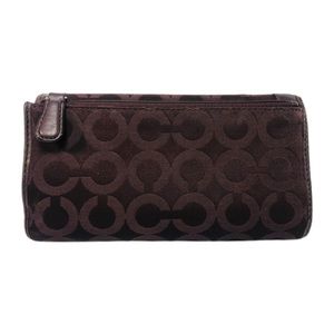 Coach | Bags | Coach Brown Leather Canvas Turnlock Wallet | Poshmark